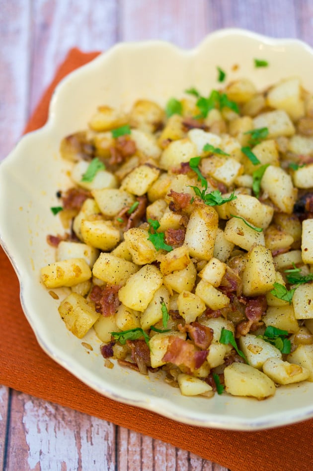 German Pan Fried Potatoes (Bratkartoffeln) - Delicious Meets Healthy