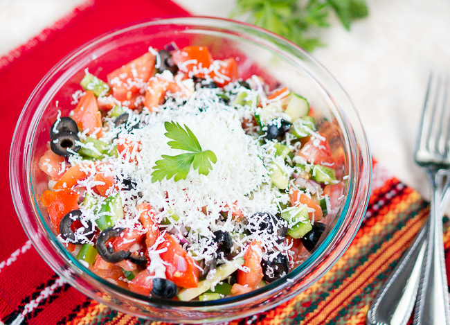 Shopska Salad (Bulgarian Salad) | Delicious Meets Healthy