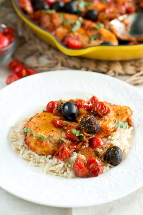 One Skillet Chicken Puttanesca - Delicious Meets Healthy