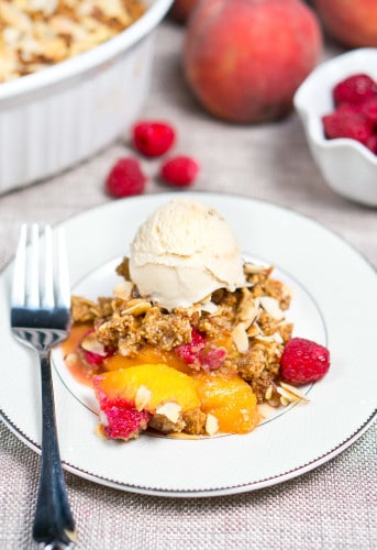 Peach Raspberry Crumble - Delicious Meets Healthy