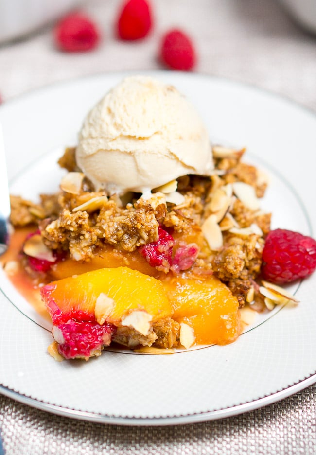 Peach Raspberry Crumble - Delicious Meets Healthy