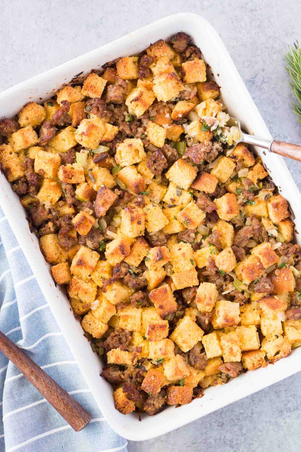 Cornbread Sausage Stuffing - Delicious Meets Healthy