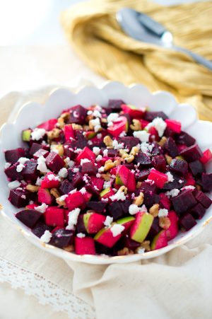 Roasted Beet and Apple Salad with Maple Vinaigrette - Delicious Meets ...