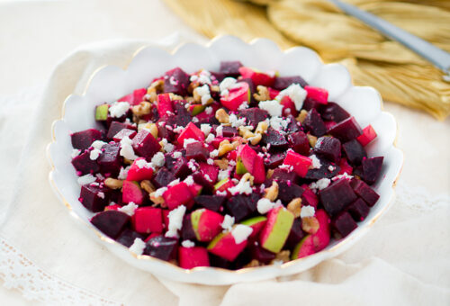 Roasted Beet and Apple Salad with Maple Vinaigrette - Delicious Meets ...