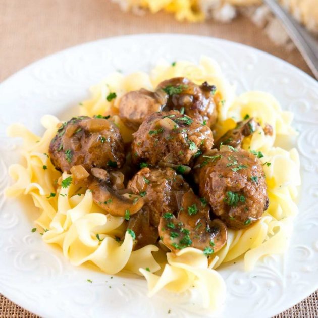 Salisbury Steak Meatballs with Mushroom Gravy - Delicious Meets Healthy