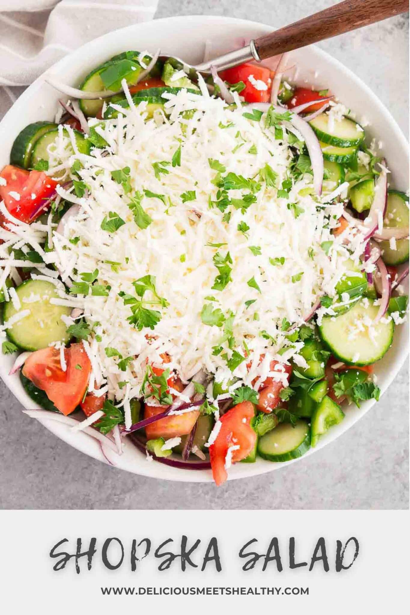 Authentic Shopska Salad (Bulgarian Salad) - Delicious Meets Healthy