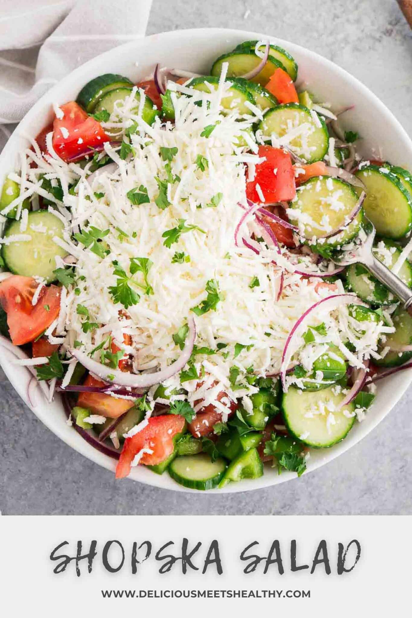 Authentic Shopska Salad (Bulgarian Salad) - Delicious Meets Healthy