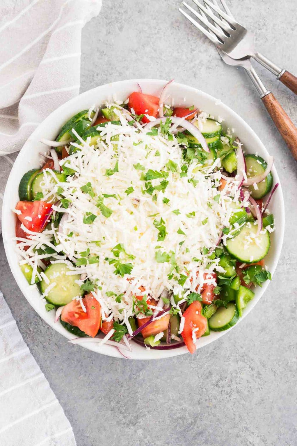 Authentic Shopska Salad (Bulgarian Salad) - Delicious Meets Healthy