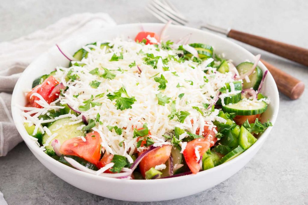 Authentic Shopska Salad (Bulgarian Salad) - Delicious Meets Healthy