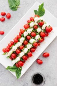 Caprese Skewers with Balsamic Drizzle - Delicious Meets Healthy