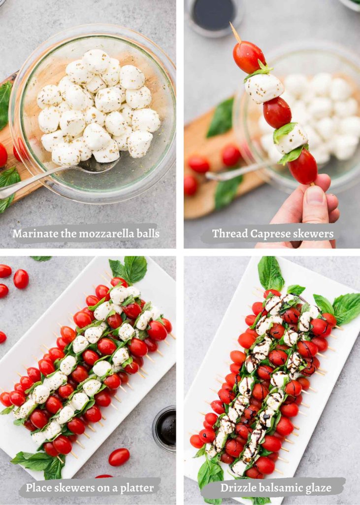Caprese Skewers with Balsamic Drizzle - Delicious Meets Healthy
