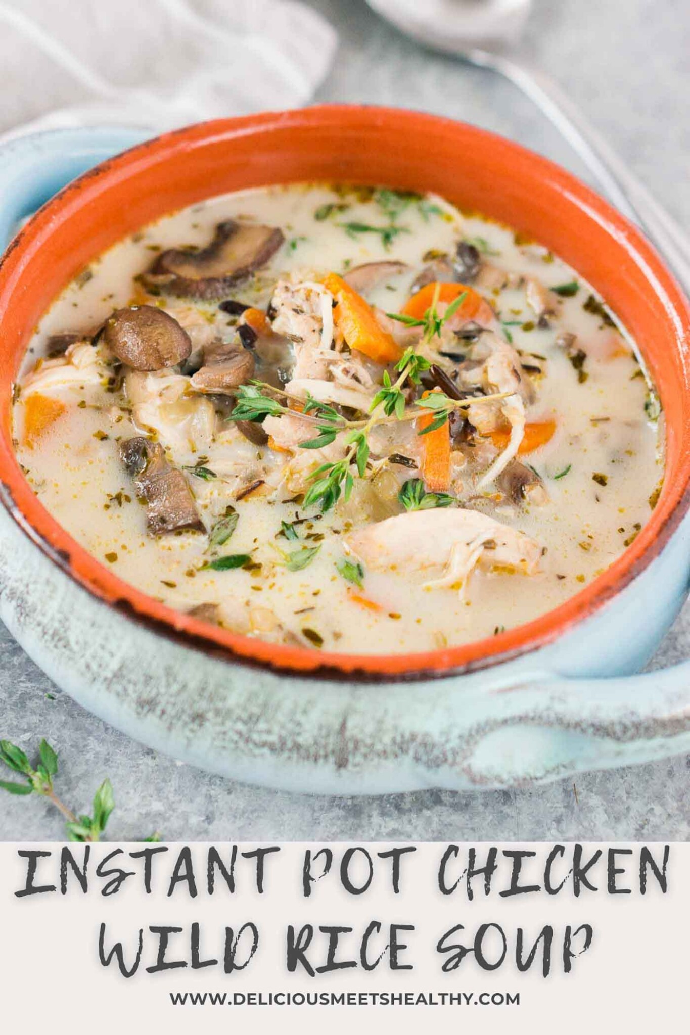 Instant Pot Chicken and Wild Rice Soup - Delicious Meets Healthy