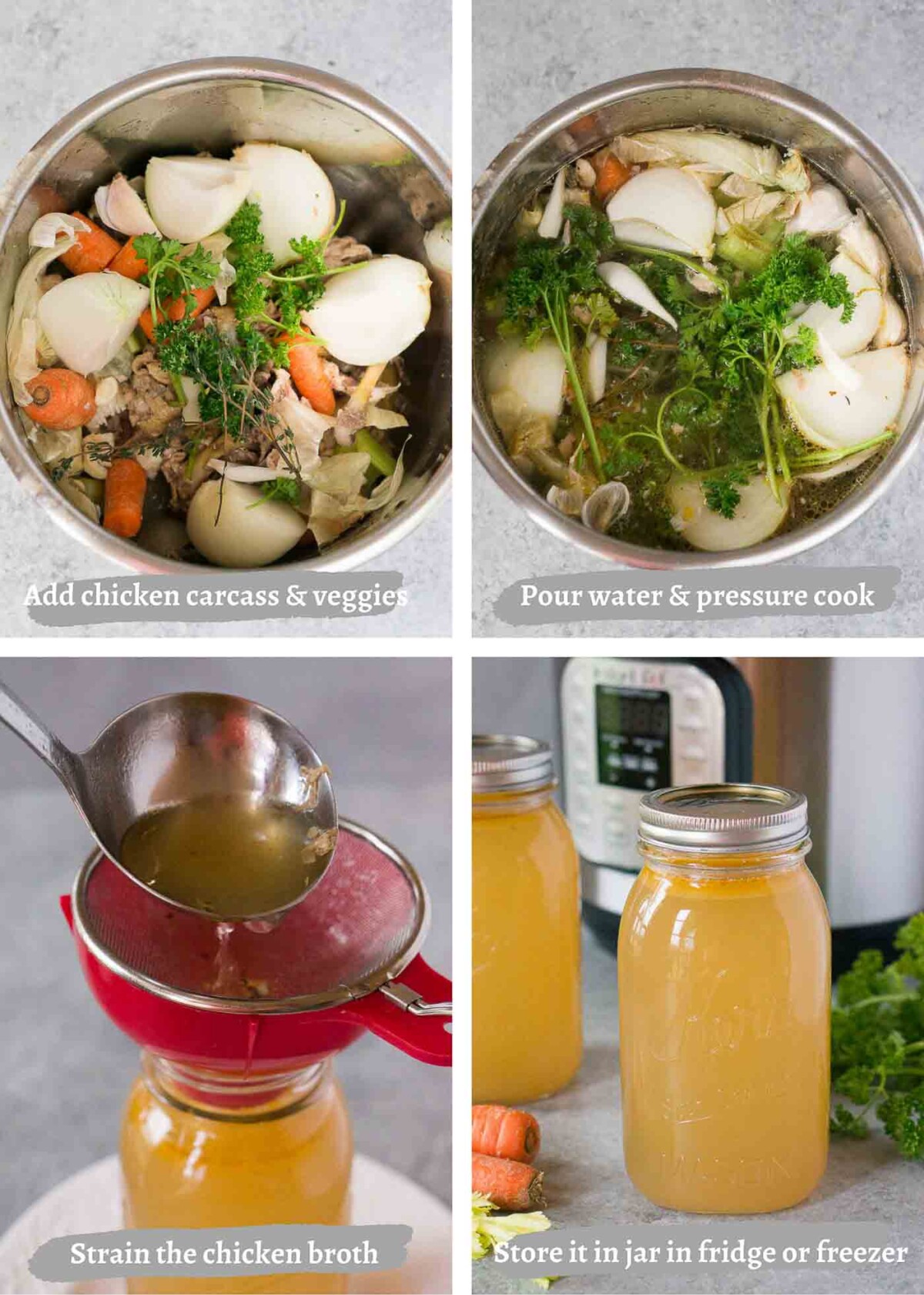 Instant Pot Chicken Stock - Delicious Meets Healthy