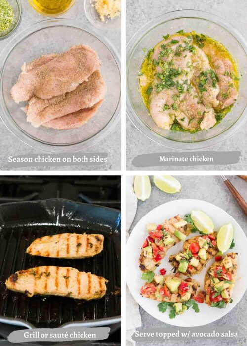 Cilantro Lime Chicken with Avocado Salsa - Delicious Meets Healthy
