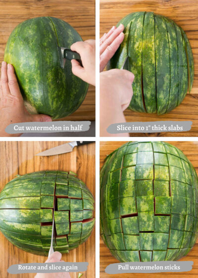 How To Cut a Watermelon (4 ways) - Delicious Meets Healthy