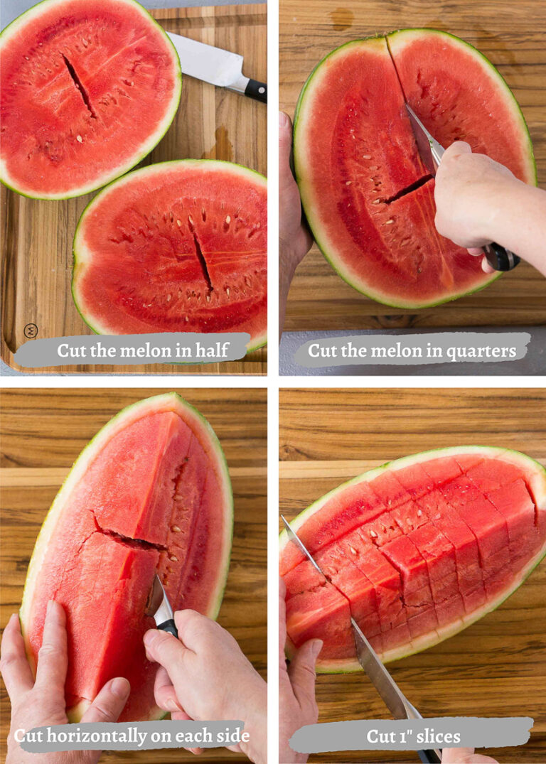 How To Cut a Watermelon (4 ways) - Delicious Meets Healthy
