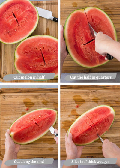 How To Cut a Watermelon (4 ways) - Delicious Meets Healthy