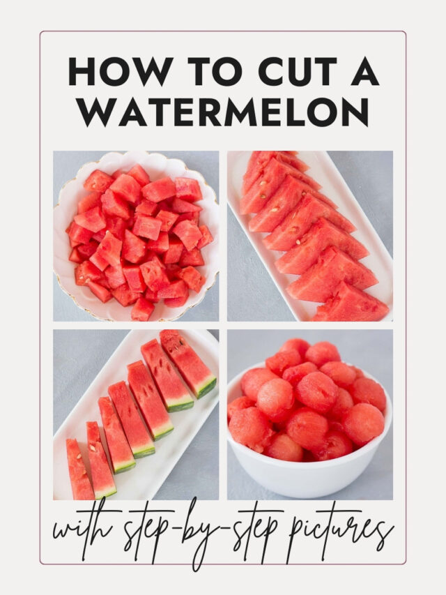 How To Cut a Watermelon (4 ways) - Delicious Meets Healthy